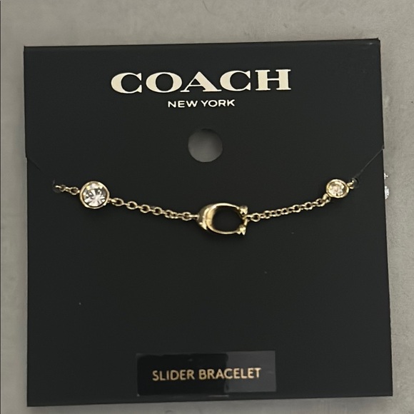 Coach | Jewelry | Coach Gold Minimalist Bracelet With Crystal Accents ...